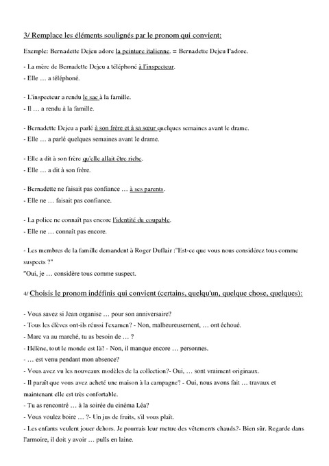 Pronoms démonstratifs, possessifs, indéfinis, interrogatifs, et ...