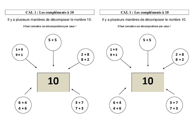 Compléments à 10 - Ce2 - Leçon - Pass Education