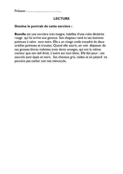 La description - le portrait d'une sorcière - Ce2 - Pass Education