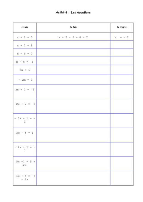 Equations - Problèmes – 4ème – Calculs – Exercices – Contrôle ... Equations - Problèmes – 4ème – Calculs – Exercices – Contrôle ...