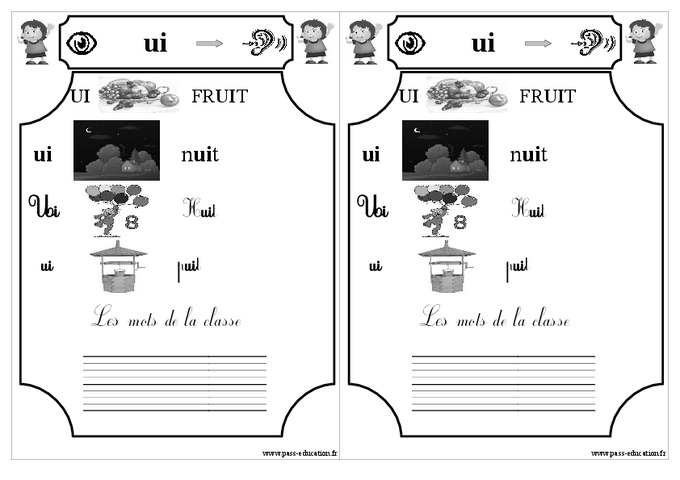 Le son ui - Cp - Etude des sons - Lecture - Cycle 2 - Pass Education
