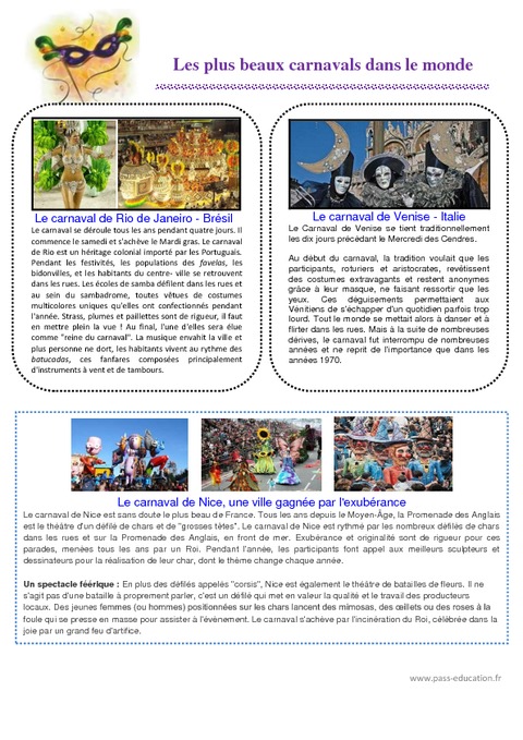 Quelle Est L39origine Du Carnaval 1 Jour 1 Question