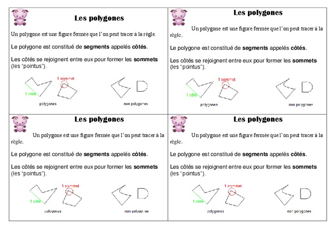 Polygones – Ce1 - Leçon - Pass Education