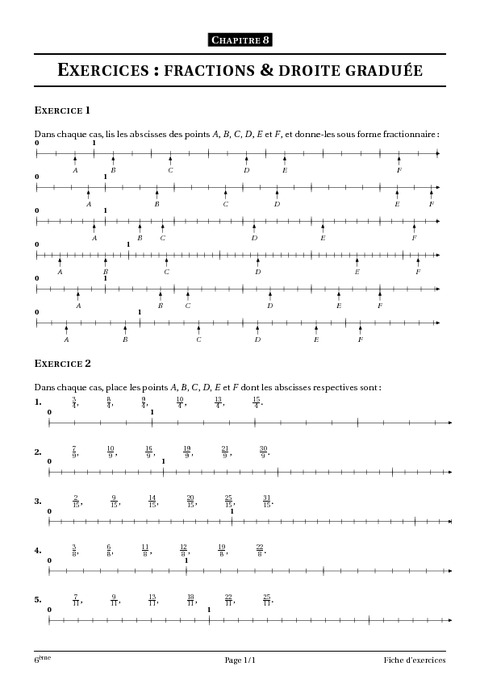 Fractions – 6ème – Cours – Exercices – Collège – Mathématiques - Pass ...