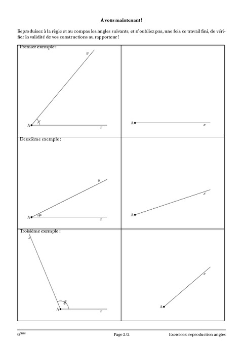 Angles – 6ème – Géométrie – Cours – Exercices – Collège – Mathématiques - Pass Education
