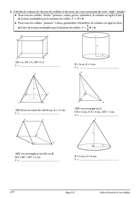Dans l’espace – 3ème – Géométrie – Cours – Exercices – Collège ...