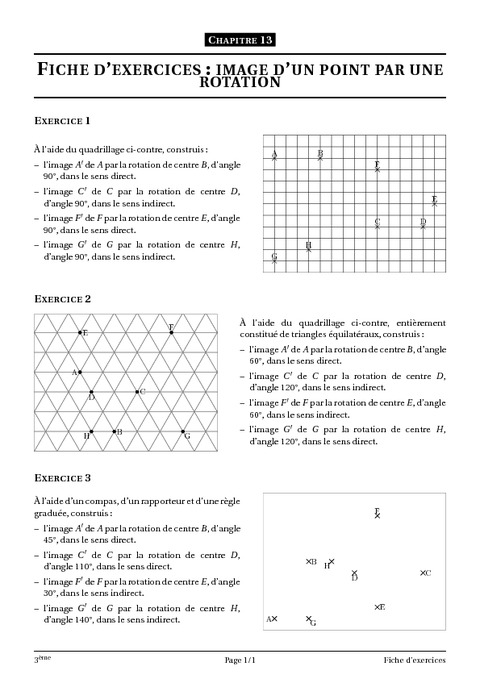 Rotations - Angles – 3ème – Géométrie – Cours – Exercices – Collège ...