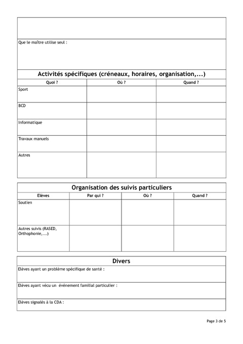 Fiche de liaison avec le remplaçant - Directeurs / Direction d'école ...