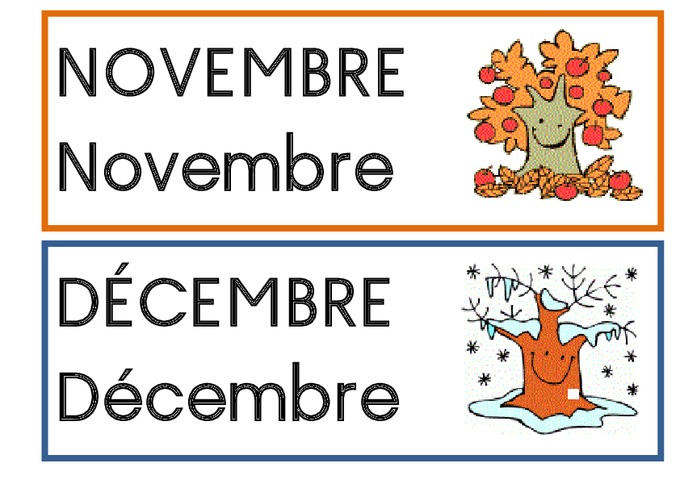 Etiquettes - Mois pour date – Affichages pour la classe – Maternelle ...