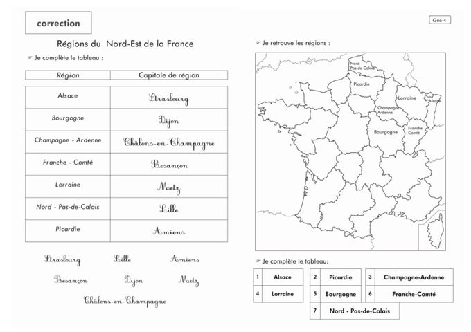 Géographie administrative - Les régions de France - Cm1 - Cm2 - Pass ...