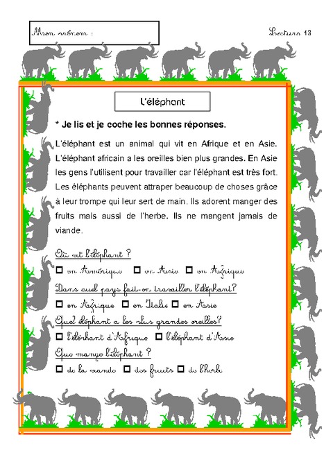 Mes premières fiches de lecture - Cp - Ce1 - Lecture et compréhension ...