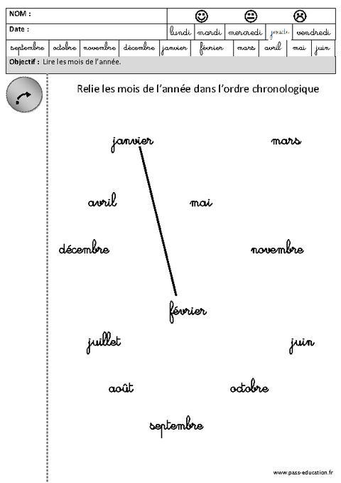 Mois de l'année - Cursive – Lecture – Maternelle – Grande section – GS ...