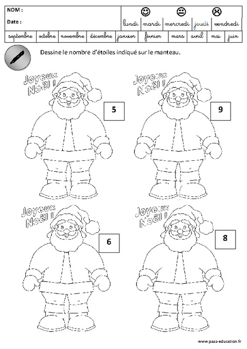 Nombres - Quantités - Noël – Maternelle – Grande section – GS – Cycle 2 ...