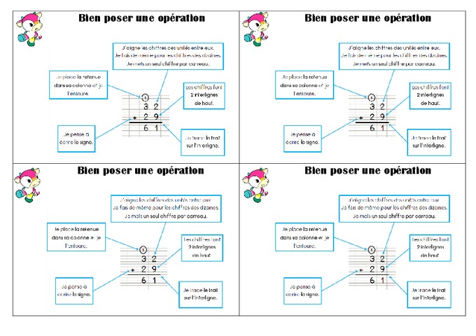 Poser une opération – Ce1 - Leçon - Pass Education