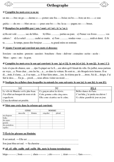Français - Ce1 - Révisions fin d'année - Evaluation cycle 2 - Pass ...