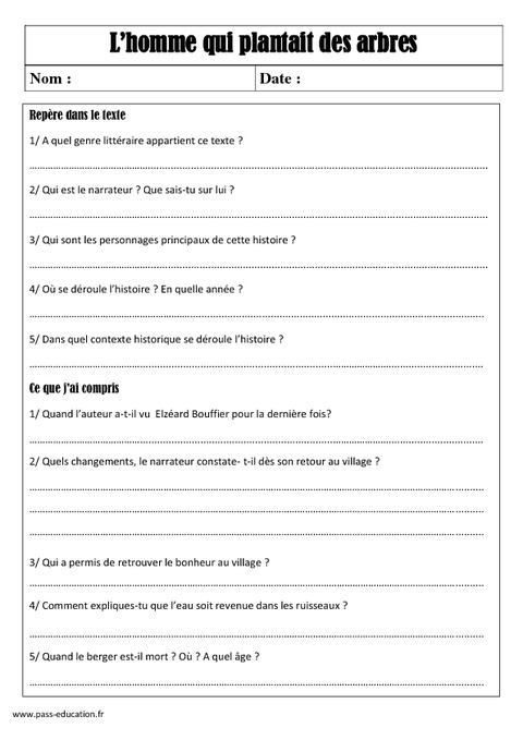 L'homme qui plantait des arbres - Jean Giono - Arts du langage – Cm2 ...