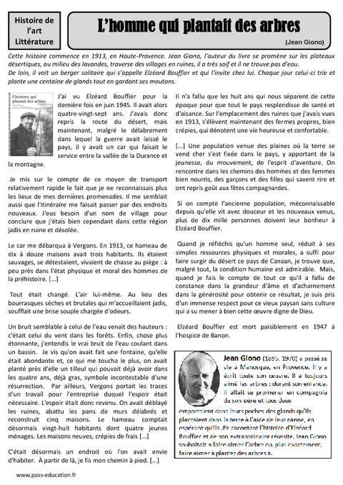 L'homme qui plantait des arbres - Jean Giono - Arts du langage – Cm2 ...
