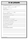 Fiche je me présente - Rentrée - Ce2 - Cm1 - Cm2 - Cycle 3 - Pass Education