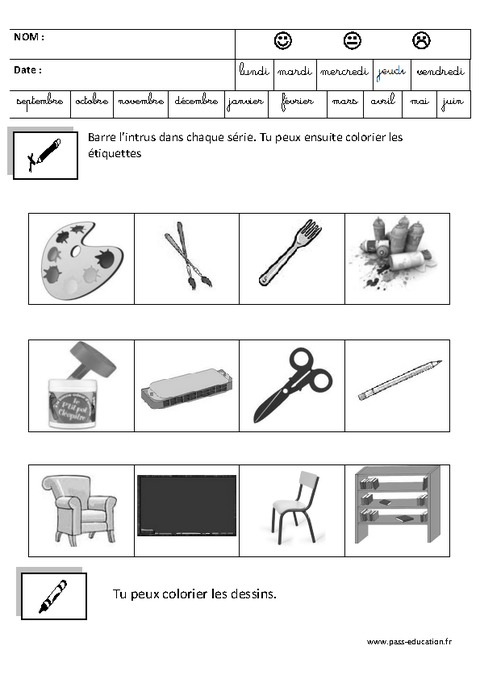 Qui est l'intrus - Jeux de la rentrée – Maternelle – Petite, moyenne et ...
