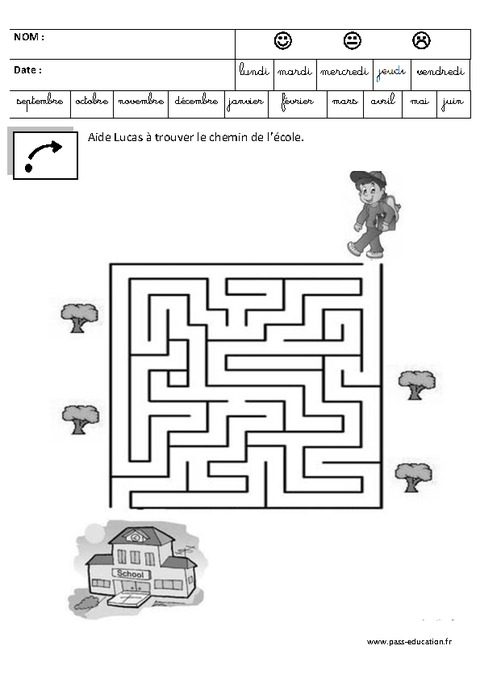 Retrouve le chemin de l'école - Jeux de la rentrée – Maternelle ...