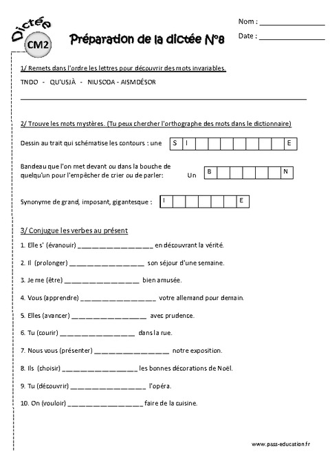 Verbes au présent de l’indicatif - Accord dans le groupe nominal ...
