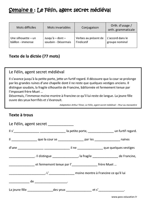 Verbes au présent de l’indicatif - Accord dans le groupe nominal ...