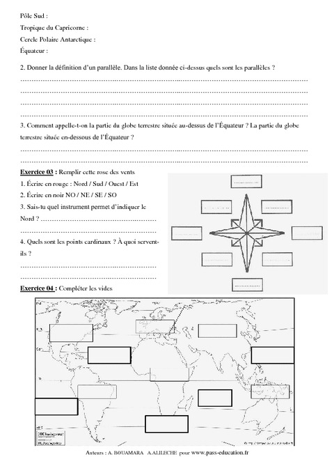 Terre - Exercices corrigés - 6ème - Géographie - Pass Education