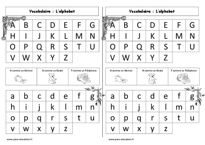 Alphabet - Cp - Leçon - Pass Education