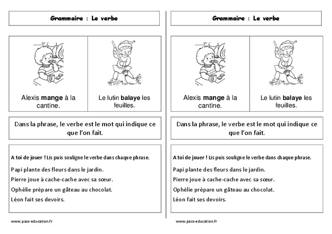 Verbe - Cp - Leçon - Pass Education