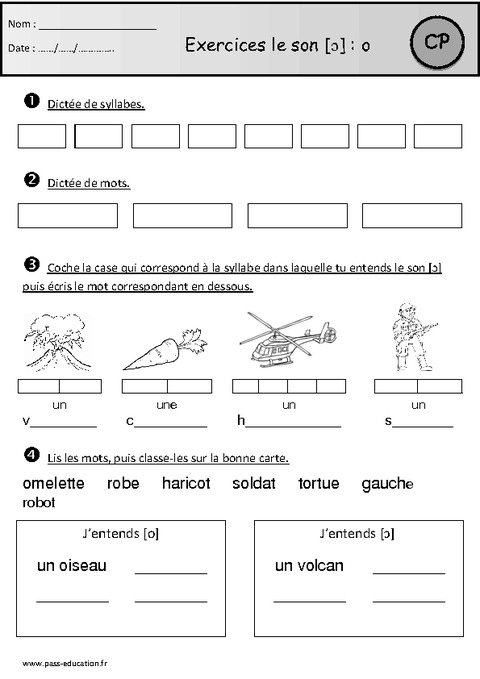 Révisions – Son o ouvert – Cp - Etude des sons – Cycle 2 - Pass Education