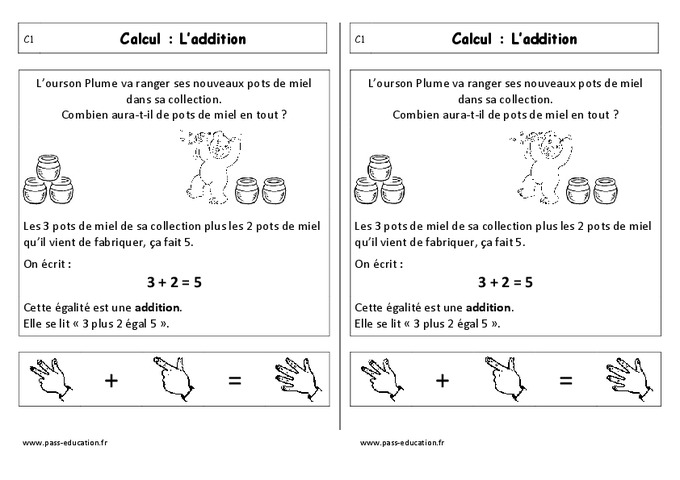 Addition - Cp - Leçon - Pass Education