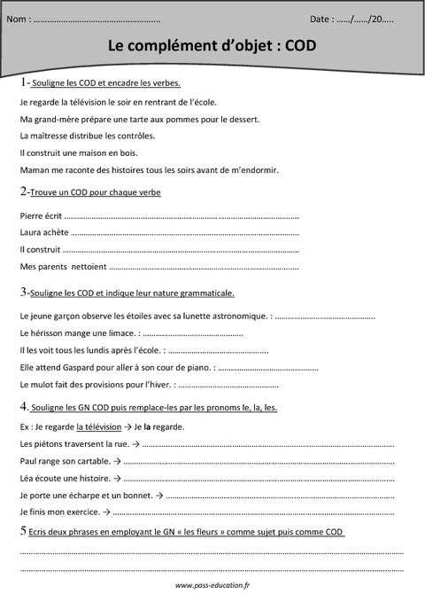 Exercice Cod Coi Cm1 à Imprimer | Maria Schneider