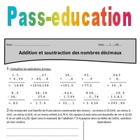 Soustraction et addition des nombres décimaux - Cm2 - Exercices - Pass ...