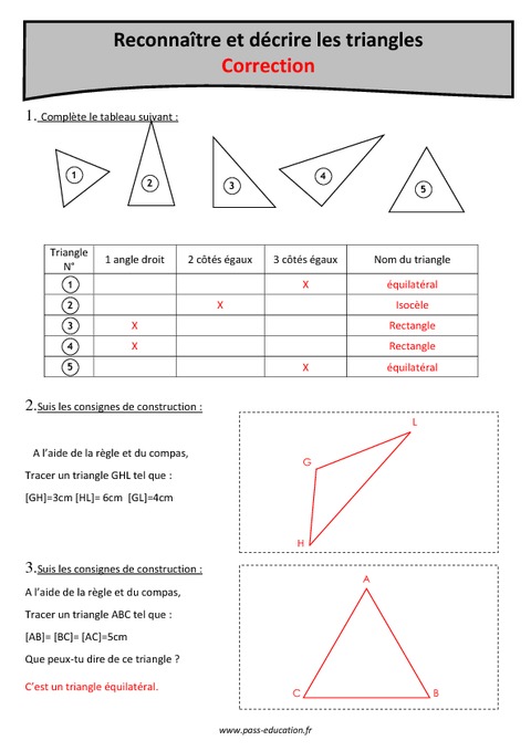 Reconnaître et décrire les triangles - Cm1 - Exercices à imprimer ... Reconnaître et décrire les triangles - Cm1 - Exercices à imprimer ...