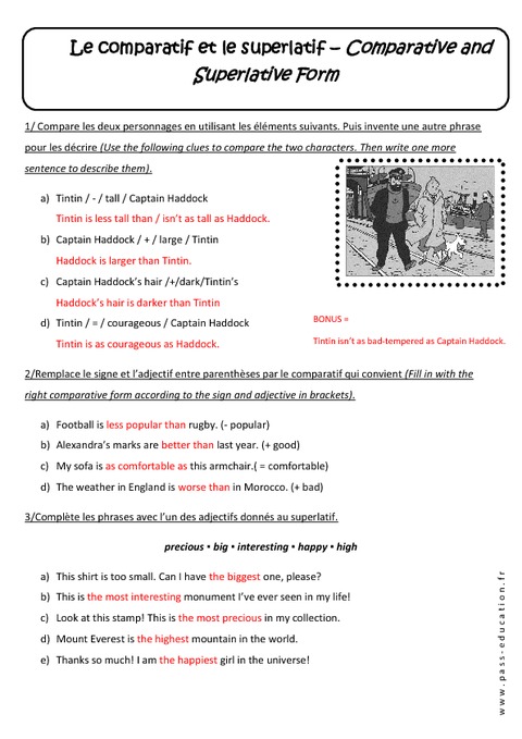 Exercices Vocabulaire Cm2comparatif Et Superlatif Télécharger
