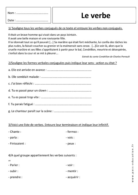 Temps et mode - Reconnaître les verbes - 6ème - Révisions - Pass Education