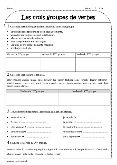 1er, 2ème et 3ème groupe - Ce2 - Exercices à imprimer sur les groupes ...