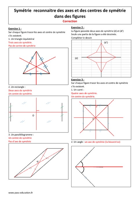 Reconnaitre des axes et des centres de symétrie dans des figures - 5ème ...