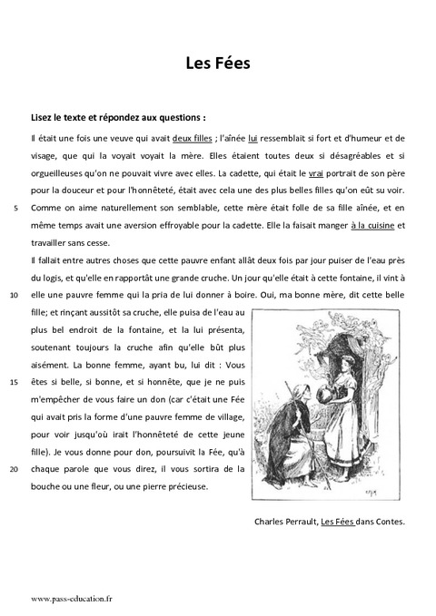 Les fées - 6ème - Lecture - Conte - Pass Education