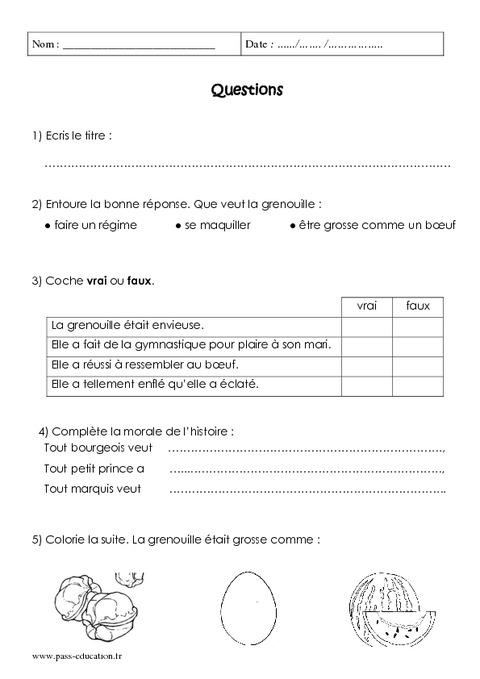 La grenouille qui veut se faire aussi grosse que le bœuf - Ce2 - Poésie ...