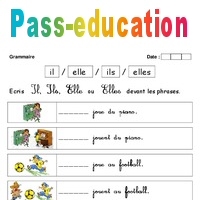 Il, elle - Ils ou elles - Exercices - Grammaire : 1ere Primaire - Pass ...