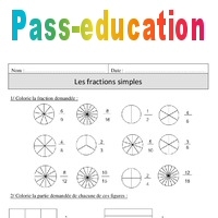 Fractions simples - Révisions à imprimer : 4eme Primaire - Pass Education