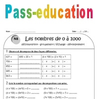 Nombres de 0 à 1000 - Exercices- Fiches Décomposition - Groupement ...