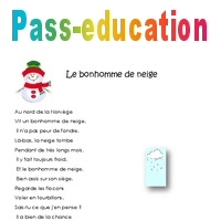Le bonhomme de neige - Poésie : 4eme Primaire - Pass Education