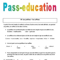 Préfixes – Suffixes - Leçon – Cm1 – Vocabulaire - Cycle 3 - PDF à imprimer