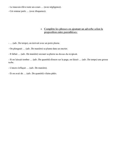 Adverbes - Leçon - Cm2 - Grammaire - Cycle 3 - Pass Education