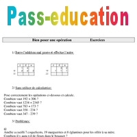Bien poser une opération - Ce2 - Exercices
