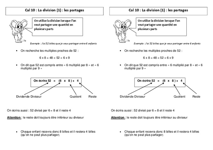 Division - les partages + La technique – Leçon – Ce2 - Pass Education