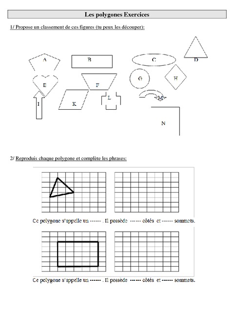 Polygones - Ce2 – Exercices à imprimer - Pass Education