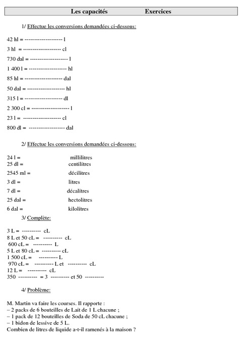 Capacités – Ce2 – Exercices à imprimer - Pass Education